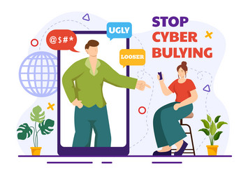 Stop cyberbullying of haters online with bullying Vector Image