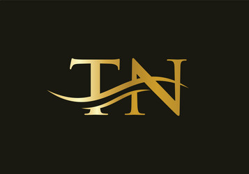 Tn letter logo design premium Royalty Free Vector Image