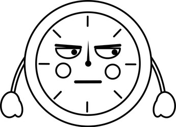 Angry clock kawaii icon image Royalty Free Vector Image