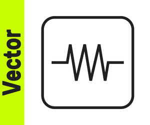 Black line resistor in electronic circuit icon Vector Image