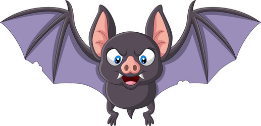 Cute bat cartoon waving isolated Royalty Free Vector Image