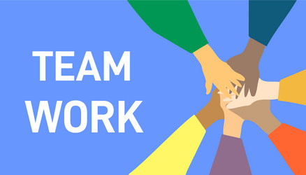 Hands together symbol teamwork Royalty Free Vector Image