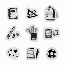 Primary school icons back to school stickers Vector Image