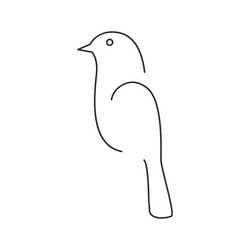 Little bird perched branch lines art icon logo Vector Image