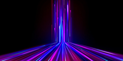 Neon glowing fiber with high speed motion effect Vector Image