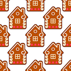 Gingerbread seamless pattern holiday gingerbreads Vector Image