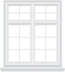 Traditional big white window isolated Royalty Free Vector