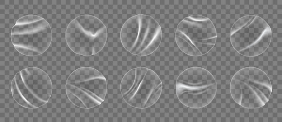 Realistic transparent plastic sticker or patch Vector Image
