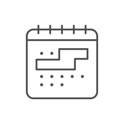 Calendar period line outline icon Royalty Free Vector Image