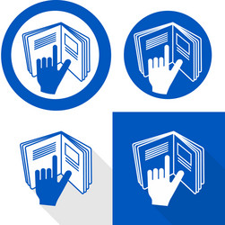 Manual book symbol read before use refer Vector Image