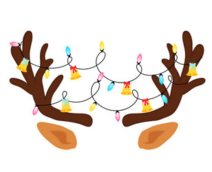 Antlers Christmas Lights Reindeer Vector Images (over 430)