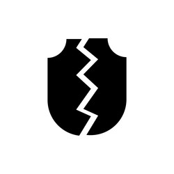 Broken shield icon Royalty Free Vector Image - VectorStock