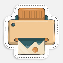 Linear icon inkjet printer printing documents Vector Image