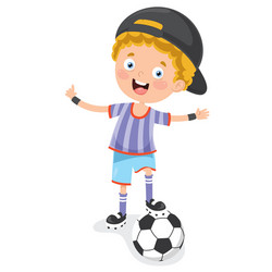 Child playing football outdoor Royalty Free Vector Image