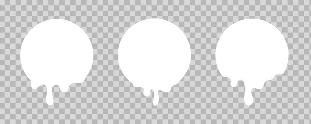 Melte drip circle sticker abstract set of cream Vector Image