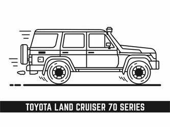 Modern off-road suv vehicle line art Royalty Free Vector