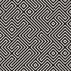 Seamless black and white rounded irregular maze Vector Image