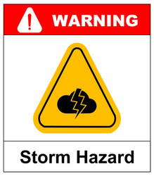 Storm hazard sign sign for outdoor Royalty Free Vector Image