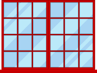 Window with red frame on white background Vector Image