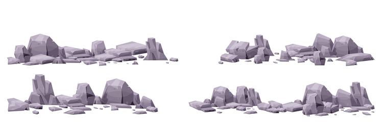 Cartoon stones collection isolated on white Vector Image