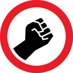 Hand holding a sickle icon worker for poster Vector Image