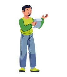 Poet man read poem Royalty Free Vector Image - VectorStock