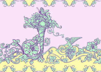 Seamless pattern in baroque rococo victorian Vector Image