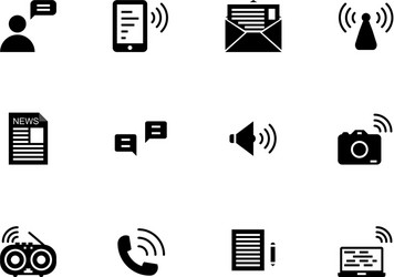 Communication outline icon set Royalty Free Vector Image