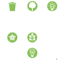 Collection of green leaf icons nature symbols Vector Image