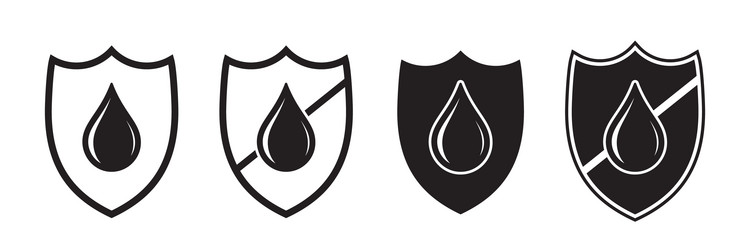 Waterproof icon water resistant logo drop Vector Image