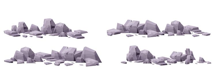 Cartoon stones collection isolated on white Vector Image