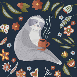 Cute Sloth Coffee Cartoon Vector Images (over 330)