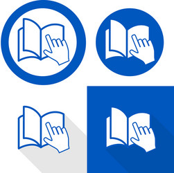 Manual book symbol read before use refer Vector Image
