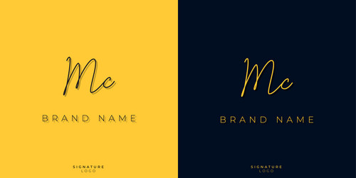 Initial letters mc logo design bundle Royalty Free Vector