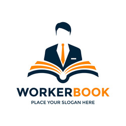 Worker book logo template this design use human Vector Image