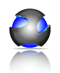 Abstract 3d sphere logos Royalty Free Vector Image