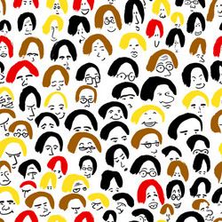 Artistic seamless pattern with crowd of people Vector Image