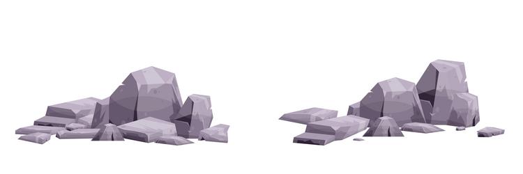 Cartoon stones collection isolated on white Vector Image