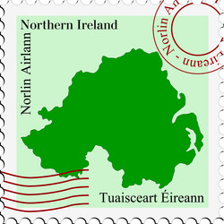 Map northern ireland with districts Royalty Free Vector