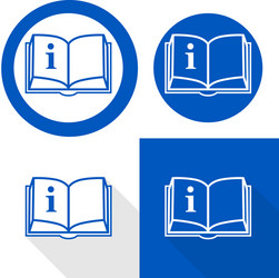 Manual book symbol read before use refer Vector Image