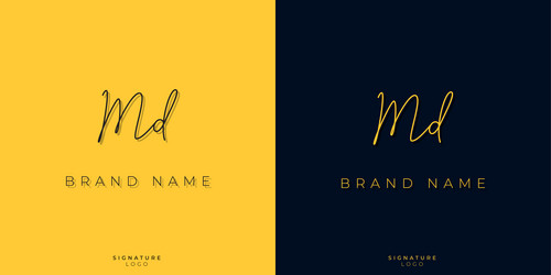 Initial letters md logo design bundle Royalty Free Vector