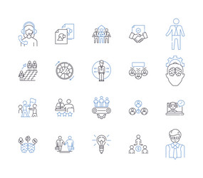 Chief executive officer outline icons collection Vector Image