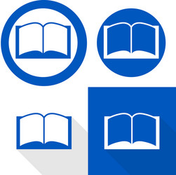 Manual book symbol read before use refer Vector Image