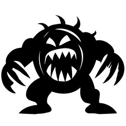 Monster aggressively walking Royalty Free Vector Image