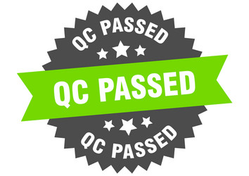 Qc passed stamp round isolated sign Royalty Free Vector