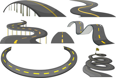 Highway roadmap with pins car road direction gps Vector Image