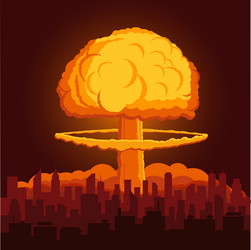 Nuclear explosion cartoon Royalty Free Vector Image