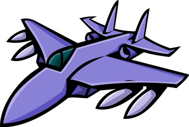 Classic fighter jet aircraft cartoon Royalty Free Vector