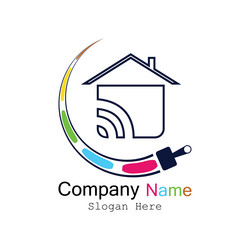 Building paint logo icon Royalty Free Vector Image