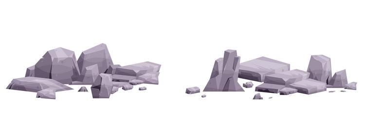 Cartoon stones collection isolated on white Vector Image